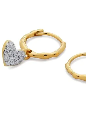 Monica Vinader Heart Pendant Hoop Earrings