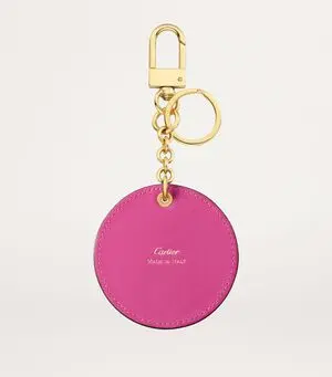 Cartier Leather Characters Medallion Keyring - Pink | Editorialist