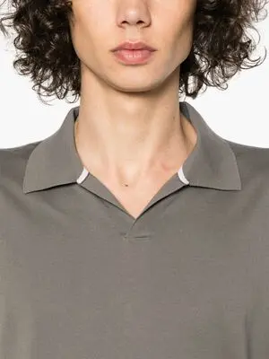 CRUCIANI Fine-ribbed Polo Shirt