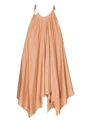 SHANSHAN RUAN Asymmetric Silk Dress - Pink