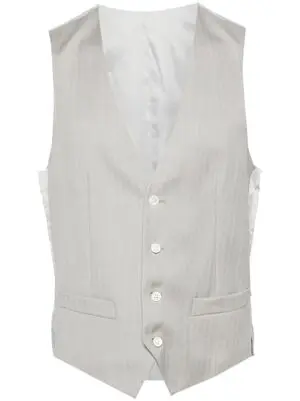 Corneliani Virgin Wool Herringbone Waistcoat