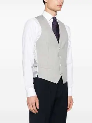 Corneliani Virgin Wool Herringbone Waistcoat
