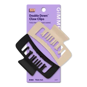 GIMME BEAUTY Thick Hair Rectangle Claw Clip 2 Piece - Blonde/black