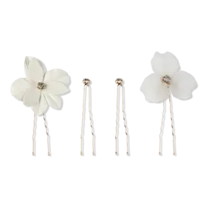 SCUNCI Flower And Rhinestone U Pins - One-color