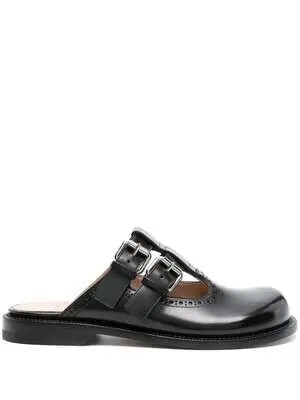 Loewe Campo Leather Mary Jane Mules - Black