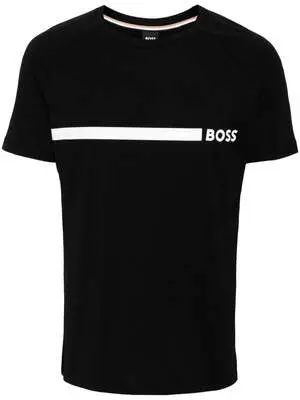 BOSS Logo-print Cotton T-shirt - Black