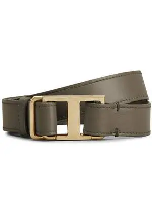 TOD'S Timeless T Leather Belt - Green