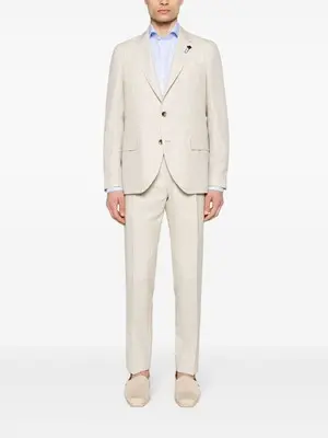 LARDINI Pinstriped Lightweight-wool Suit - Neutrals
