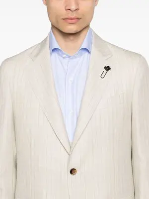 LARDINI Pinstriped Lightweight-wool Suit - Neutrals