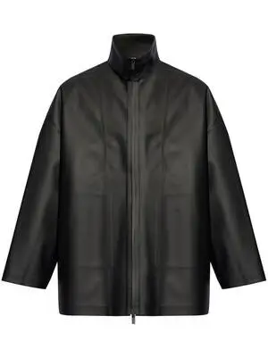 Fear Of God High-neck Faux-leather Jacket - Black
