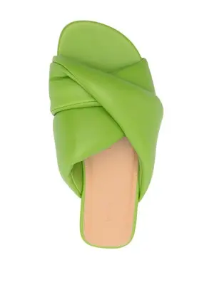 JW Anderson Leather Flat Sandals - Green