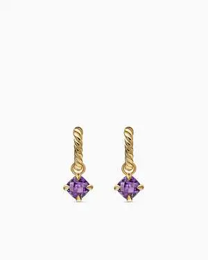 David Yurman David Yurman 18K Yellow Gold Amethyst Drop Earrings Amethyst