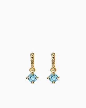 David Yurman 18k Yellow Gold Drop Earrings - Aquamarine