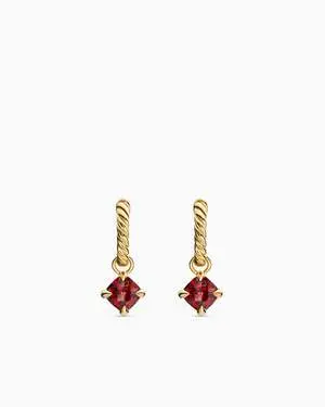 David Yurman David Yurman 18K Yellow Gold Amethyst Drop Earrings Garnet