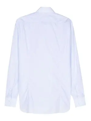 BARBA NAPOLI Check-pattern Poplin Shirt - Blue