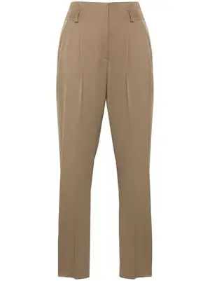 Max Mara Tapered Trousers With Dart Detailing - Brown