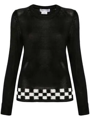 Comme Des Garçons Check-detail Jumper - Black