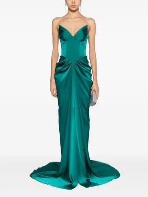 ANA RADU Corset-style Gown - Green
