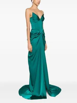 ANA RADU Corset-style Gown - Green