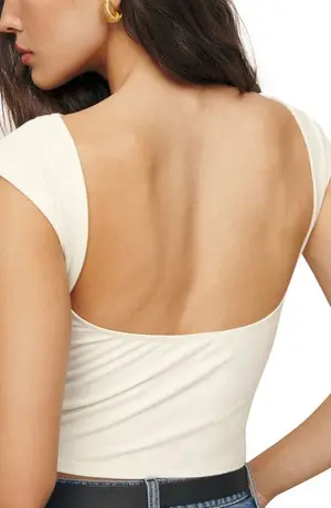 REFORMATION Darra Scoop Back Cap-sleeve Top