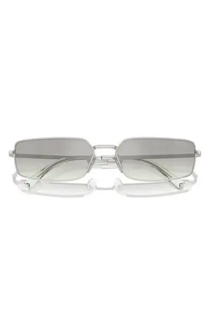 Prada 59mm Rectangle Sunglasses - Silver