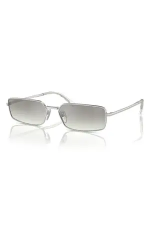 Prada 59mm Rectangle Sunglasses - Silver