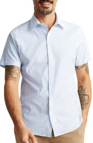 Bonobos Slim Fit Geo Pattern Short Sleeve Performance Button-up Shirt