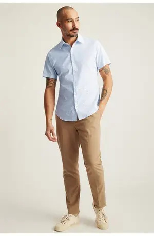 Bonobos Slim Fit Geo Pattern Short Sleeve Performance Button-up Shirt