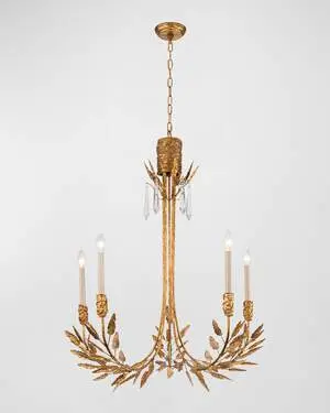 LUCAS + MCKEARN Palm D'or 5-light Chandelier - Gold