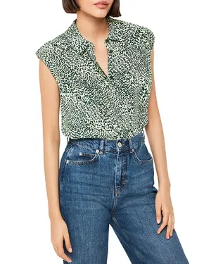 Whistles Diagonal Leopard Print Shirt - Yellow/multi