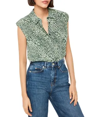 Whistles Diagonal Leopard Print Shirt - Yellow/multi