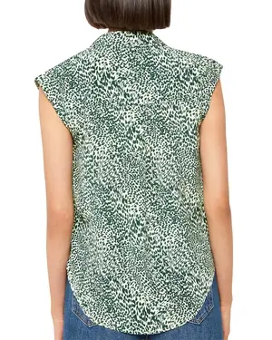 Whistles Diagonal Leopard Print Shirt - Yellow/multi