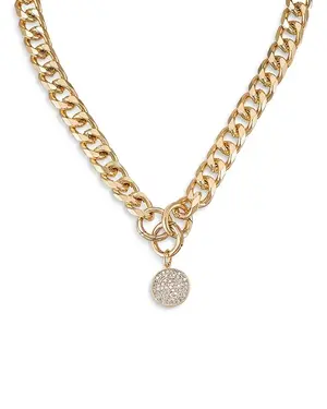 Ettika Crystal Disc Charm Chain Necklace - Gold