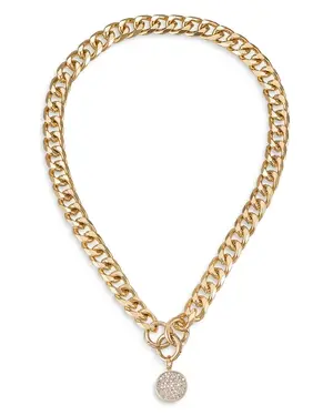 Ettika Crystal Disc Charm Chain Necklace