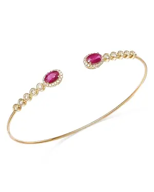 Bloomingdale'S Ruby And Diamond Bracelet 0.53 Tcw In 14k Yellow Gold - Pink/gold
