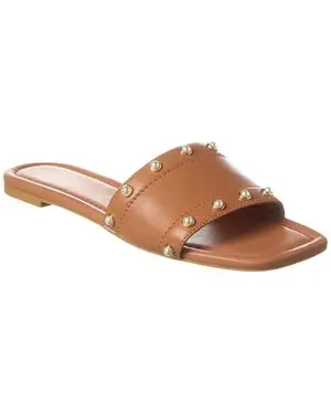 STUART WEITZMAN Stuart Weitzman Pearl Slide Leather Sandal - Brown
