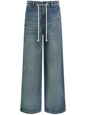 12 STOREEZ Mid-rise Wide-leg Denim Jeans