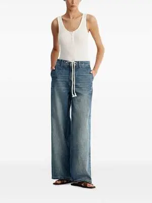 12 STOREEZ Mid-rise Wide-leg Denim Jeans