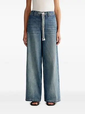 12 STOREEZ Mid-rise Wide-leg Denim Jeans