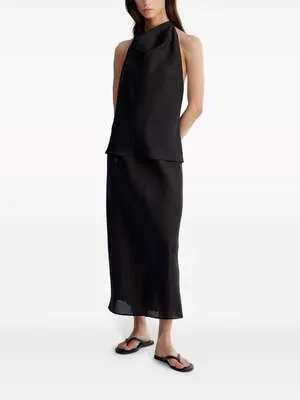 12 STOREEZ High-waisted Linen Skirt