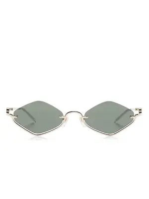 Gucci Geometric-frame Sunglasses - Gold