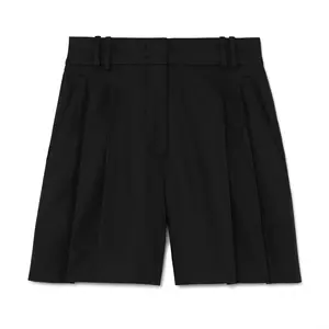 Another Tomorrow Pleated Linen Shorts