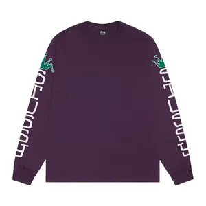 StÜssy Pigment Dyed Jumbo Long-sleeve Tee - Purple