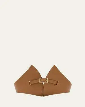 VAINCOURT PARIS La Remarquable Wide Leather Belt - Camel