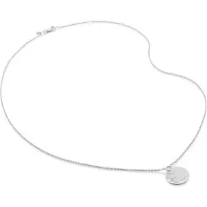 Monica Vinader Lab-created Diamond Engravable Pendant Necklace - Silver