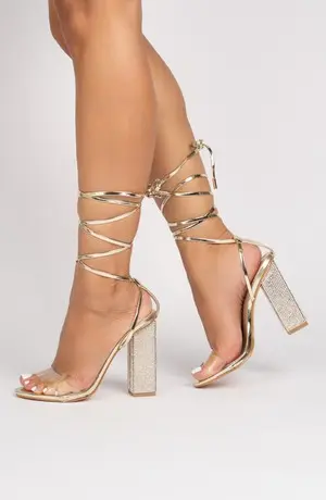 TOUCH UPS Ankle Wrap Sandal - Gold