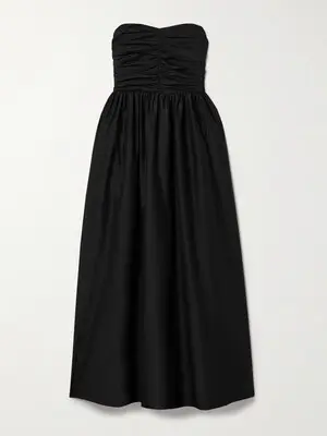 Matteau Organic Cotton And Silk-blend Halterneck Maxi Dress