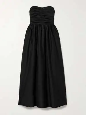 Matteau Organic Cotton And Silk-blend Halterneck Maxi Dress
