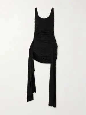 MUGLER Tie-detailed Draped Mini Dress
