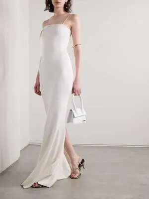 Jacquemus Aro Draped Jersey Maxi Dress - White